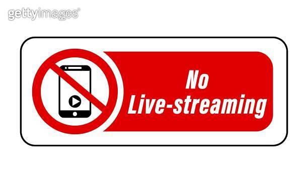 No live streaming. Ban sign with smartphone and text 이미지 (1449832416 ...