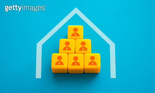 Team under protection. Work together. Moving towards the goal as a team ...