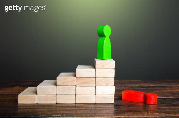 Green man overthrows the red man from the top. The change of power ...