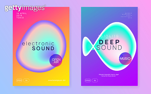 Techno Poster. Music And Concert Template. Wave Effect For Set. Fun ...