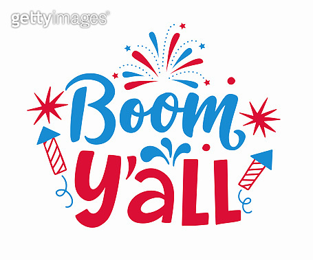 Boom. Happy Fourth of July hand written ink lettering (1398455061) - 게티 ...