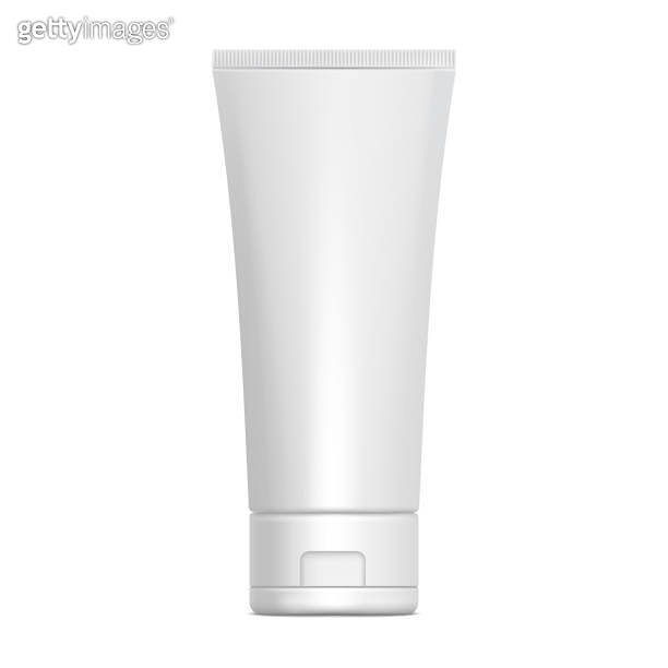 White glossy plastic tube for medicine or cosmetics - cream, gel, skin ...