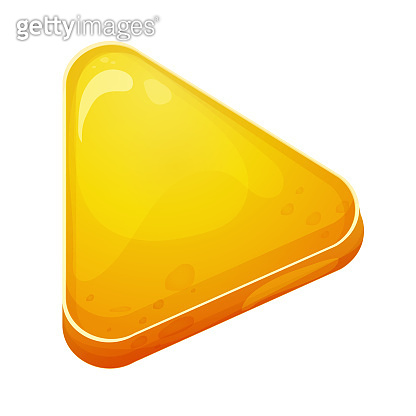 Play or start button in funny cartoon style isolated on white ...