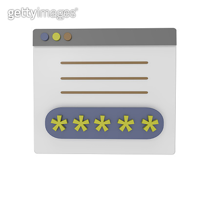 minimal 3d Illustration login with password icon. authentication, verification 3d render. 이미지 ...