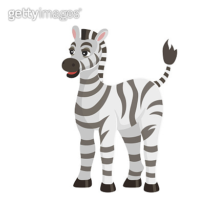 Set of cute cartoon zebra character. Zebra eating grass. Animals of ...