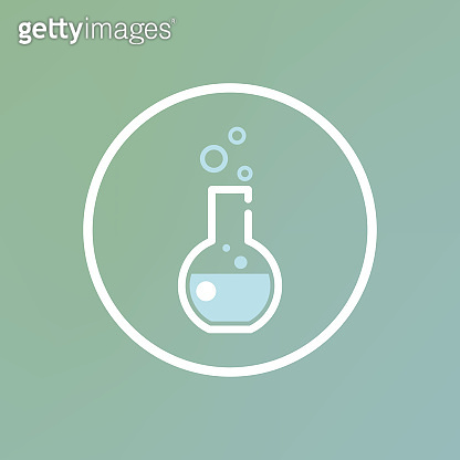 Lab flask icon . Laboratory glassware or beaker equipment isolated on ...