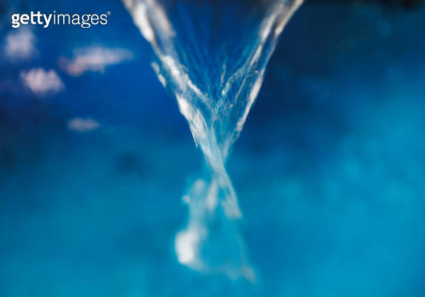 Water texture - flowing water and waterdrops in the glass blue modern ...