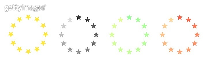 Circle star rating. Usa or europe round stars logo, gold ornamental ...