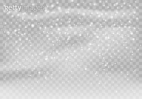 Falling Christmas snow. Realistic falling snowflakes. Heavy snowfall ...
