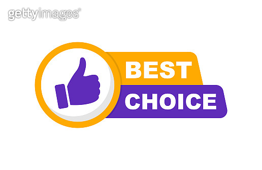 Best Choice icon with thumbs up. Label best choice for quality control ...