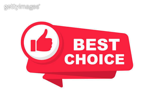 Best Choice icon with thumbs up. Label best choice for quality control ...