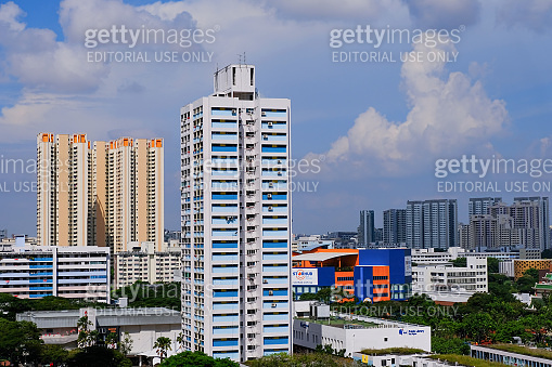 View of architectural landscape of Toa Payoh central. Toa Payoh is a ...