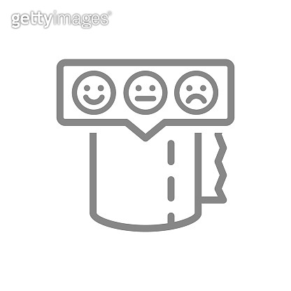 Toilet paper with happy, sad and neutral faces in speech buble line ...