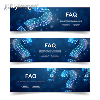 Set of three Question mark horizontal banners. Horizontal illustration ...