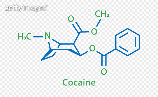 Cocaine chemical formula. Cocaine structural chemical formula isolated ...