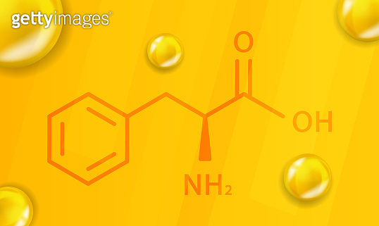 Phenylalanine chemical formula. Phenylalanine 3D Realistic chemical ...