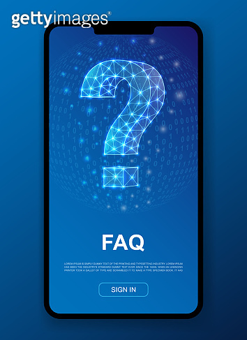 Question mark 3d polygonal symbol for UI, UX design template. Low poly ...
