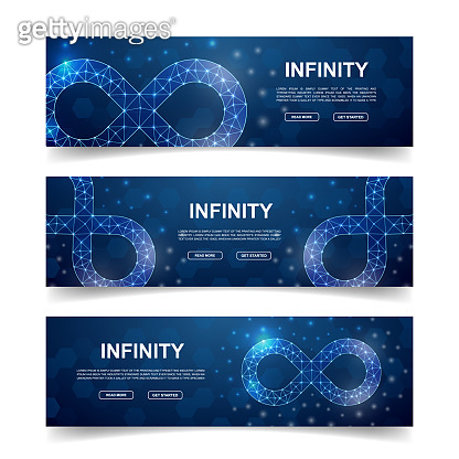 Set of three Infinity horizontal banners. Horizontal illustration for ...