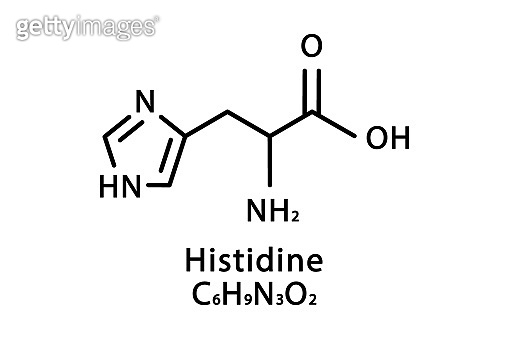 Histidine molecular structure. Histidine skeletal chemical formula ...