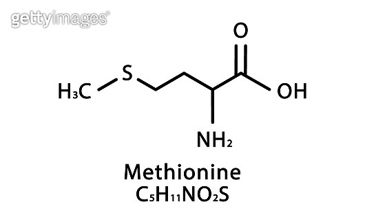 Methionine molecular structure. Methionine skeletal chemical formula ...