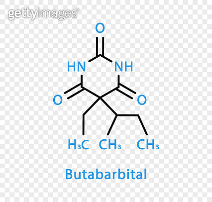 Butabarbital chemical formula. Butabarbital structural chemical formula ...