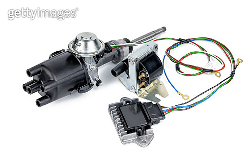 ignition system part kit for car installation isolated on white ...