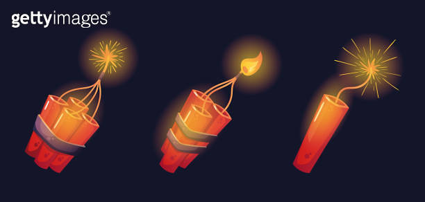 Bomb dynamite boom explosive bang isolated set. Vector graphic design ...