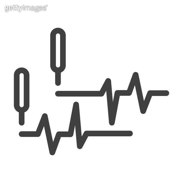Cardiogram icon. A simple line drawing of an apparatus for measuring ...