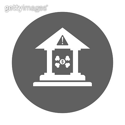 Crash, bankrupt, banking, danger icon. Gray vector graphics ...