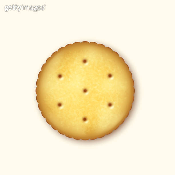 Realistic round salty cookie dry cracker, biscuit element. Sweet cookie ...