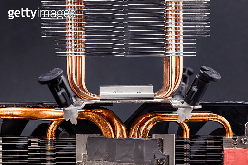 Copper radiator from the computer cooling system, copper pipes ...