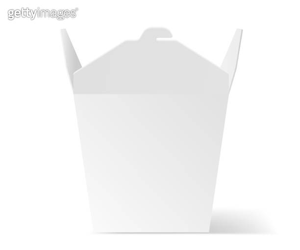 White wok box 3d mockup. Realistic paper packaging for chinese food ...