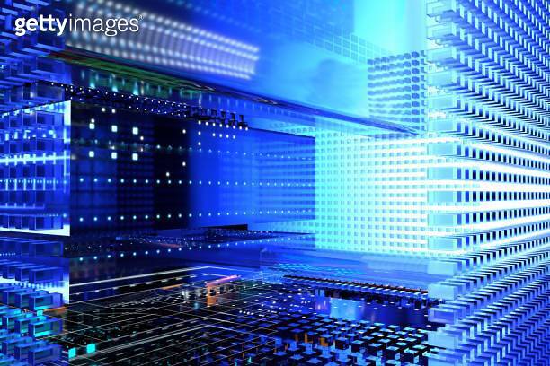 3D matrix abstract spiral background (1436044041) - 게티이미지뱅크