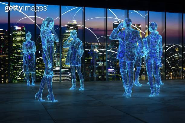 Abstract digital people connected with signal 이미지 (1372130745) - 게티이미지뱅크