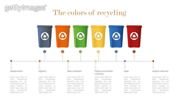 Infographic of the colors of recycling .national recycling day.flat ...
