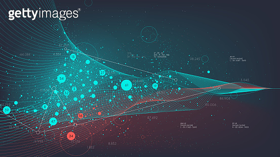 Visualization digital flow of information, processing and structuring ...