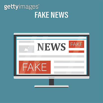 Fake news on monitor screen. Social media with propaganda or hoax ...