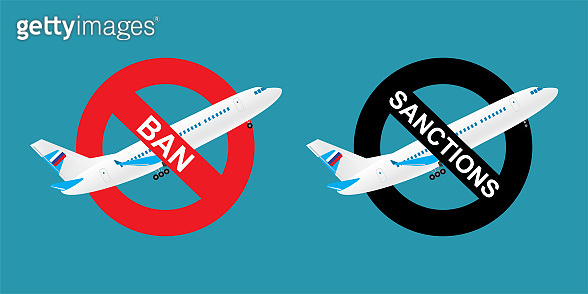 Fly ban. Ban on international flights. Restriction of movement. Takeoff ...