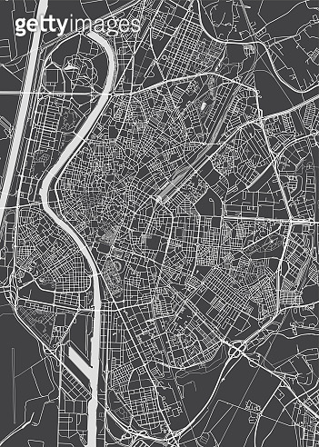 City map Seville, monochrome detailed plan, vector illustration ...