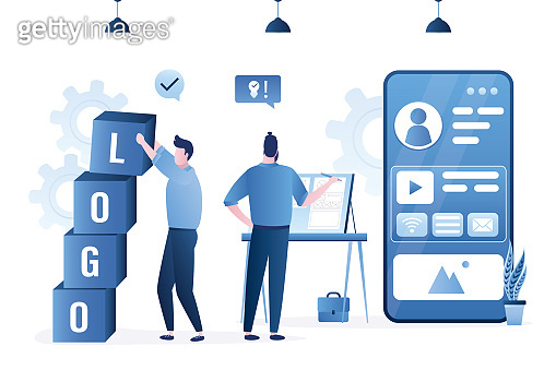 Design studio creates mobile application and company logo. Development ...