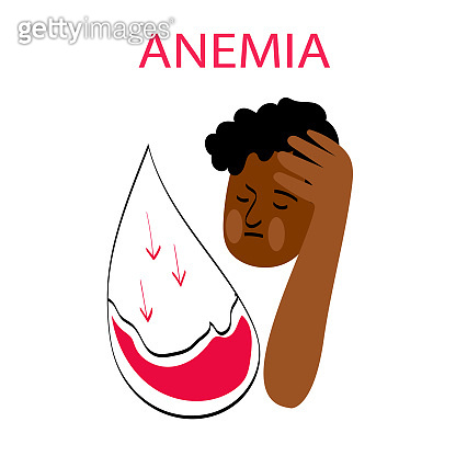 Anemia concept. Man and woman suffering from anemia. Low hemoglobin ...
