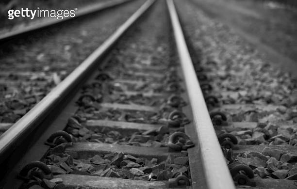 Traditional railway tracks dark black and white photo 이미지 (1370490269 ...