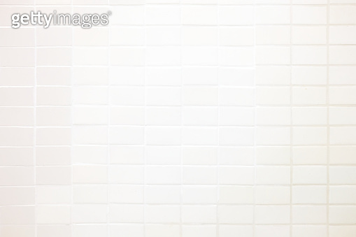 White Mosaic Tile of Toilet Wall Texture Background. (1445419283) - 게티이미지뱅크