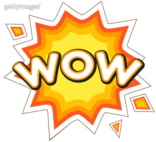 Comic speech bubble with expression text WOW. Conversation astonishment ...