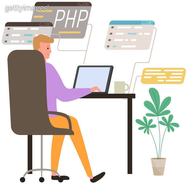 Young Man Programmer Coding And Correct Errors In Project Sitting Near Web Page Working With