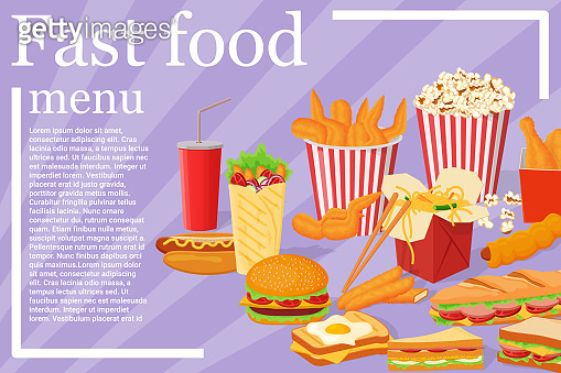 Fast food menu.Order card and poster for street food and restaurants ...