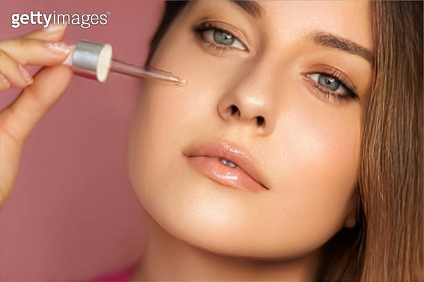 Beauty, makeup and skincare cosmetics model face portrait, woman ...