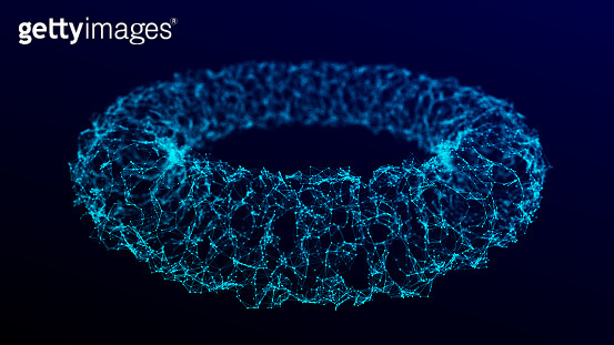 Network connection structure in the form of a torus. Technology connect ...