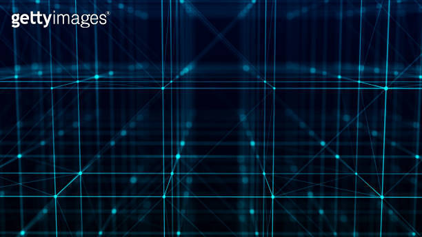 Technology block chain network connection. Big data visualization. Cyber security background ...