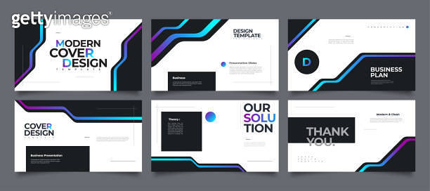Modern and Creative Presentation Templates Set. Horizontal Poster with ...